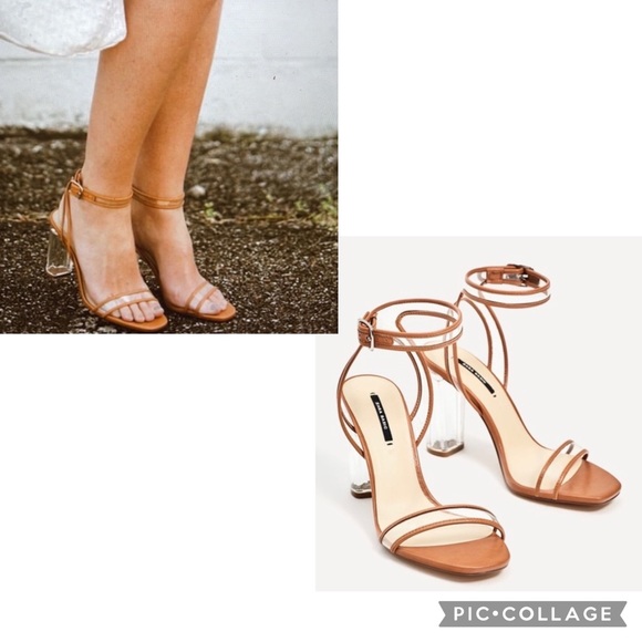 Zara | Shoes | Zara Clear Vinyl Strappy Heeled Sandals | Poshmark